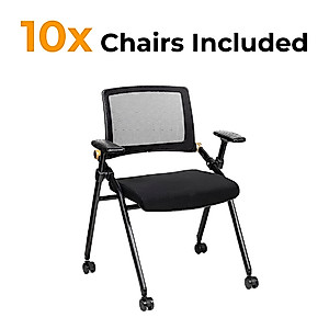 Triton Premium Poker Table for 10 Players with 10 Chairs and Additional Mat - Foldable and Long-Lasting Poker Table and Chairs, Luxurious Vegas Style Casino Experience at Home