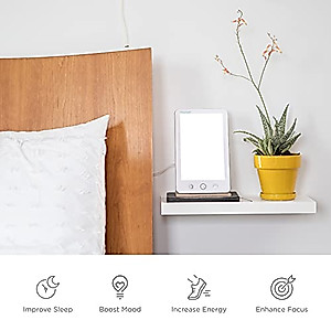 Verilux® HappyLight® Touch Plus - UV-Free LED Bright White Light Therapy Lamp with 10,000 Lux, Adjustable Brightness, Color, and Countdown Timer