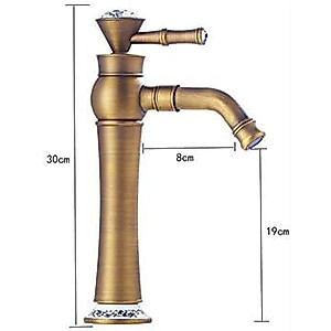 TECKI Kitchen Taps Basin Faucet Brass Bathroom Balcony Vintage Style Single Handle Hot & Cold Water Sink Faucet Bath Accessories