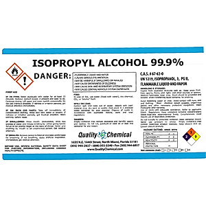 Quality Chemical - Super Premium - 99.9% Pure Isopropyl Alcohol (IPA) - Made in The USA - 1 Gallon - (4) 32 Fl Oz Bottles - Concentrated Isopropyl Alcohol