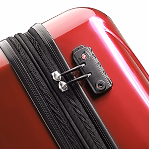 DELSEY PARIS Helium Aero Hardside Expandable Luggage with Spinner Wheels, Brick Red, Checked-Medium 25 Inch