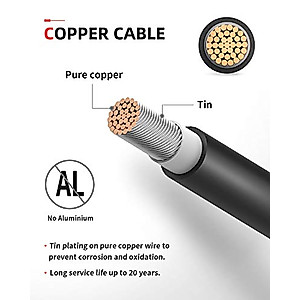BougeRV 60 Feet 10AWG Solar Extension Cable with Female and Male Connector with Extra Free Pair of Connectors Solar Panel Adaptor Kit Tool (60FT Red + 60FT Black)