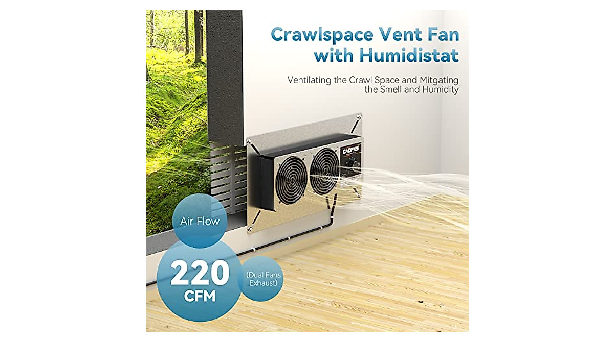 CADPXS Crawlspace Ventilation Fan for Moisture Control