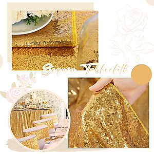 Sparkly Gold Sequin Tablecloth Rectangle Glitter Table Linen 60x102inch Wedding Sequin Tablecloth Decorations