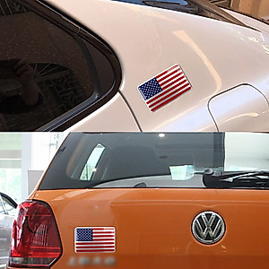 HAOBO 2PCS America Flag Stickers, American Flag Decals for Vehicles, Metal American Flag, Universal Car Decoration Accessories Embossed 3D Metal American Flag Car Decal for Car Truck SUV