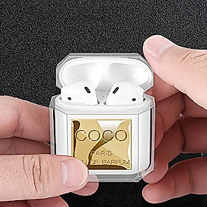 AirPods Case Perfume Bottle Design with Keychain & Fur Ball Soft Silicone Shockproof Cute AirPod Cases Cover Skin for Girls and Women - AirPods 2/1