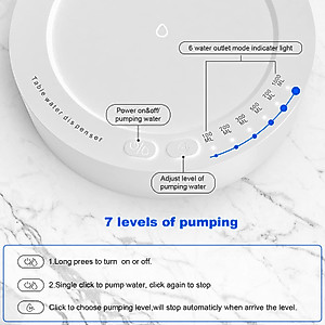 Desktop Water Dispenser, Yimidear Portable Electric Water Pump for 5 Gallon & Universal Bottles, Intelligent USB Charging Water Bottle Dispenser for Home, Office, Outdoor (White)