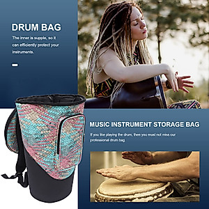 African Drum Bag Djembe Drum Bag 12 Inch, Djembe Backpack Padded Gig Bag with Shoulder Strap, Accessories Pocket, Double Layer, Djembe Drum Carrying Case