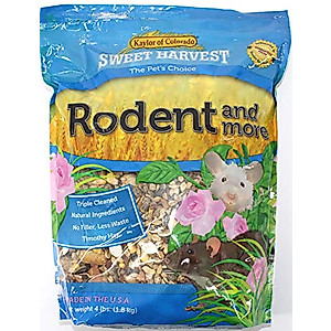 Sweet Harvest Rodent and More Rodent Food, 4 lbs Bag - Food Mix for Mice, Rats, and Other Rodents