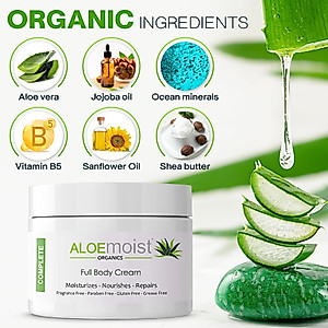 Natural Aloe Vera Body Lotion - Face & Body Moisturizing Cream with Organic Aloe Vera Gel, Vitamin E Oil, Vitamin C, Retinol Cream, Shea Butter – Anti Aging Face Moisturizer for Women, Dry Skin (8 oz)