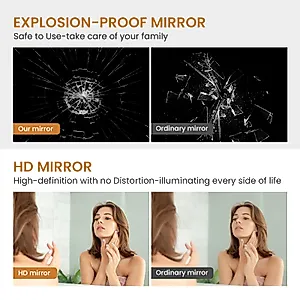 A.T.Lums Floor Mirror, 65" x 22" Full Length Mirror, Rectangle Stainless Steel Metal Frame with Stand, Modern Wall Mounted Mirror, Free Standing or Wall Mounted or Leaning Against Wall, Black