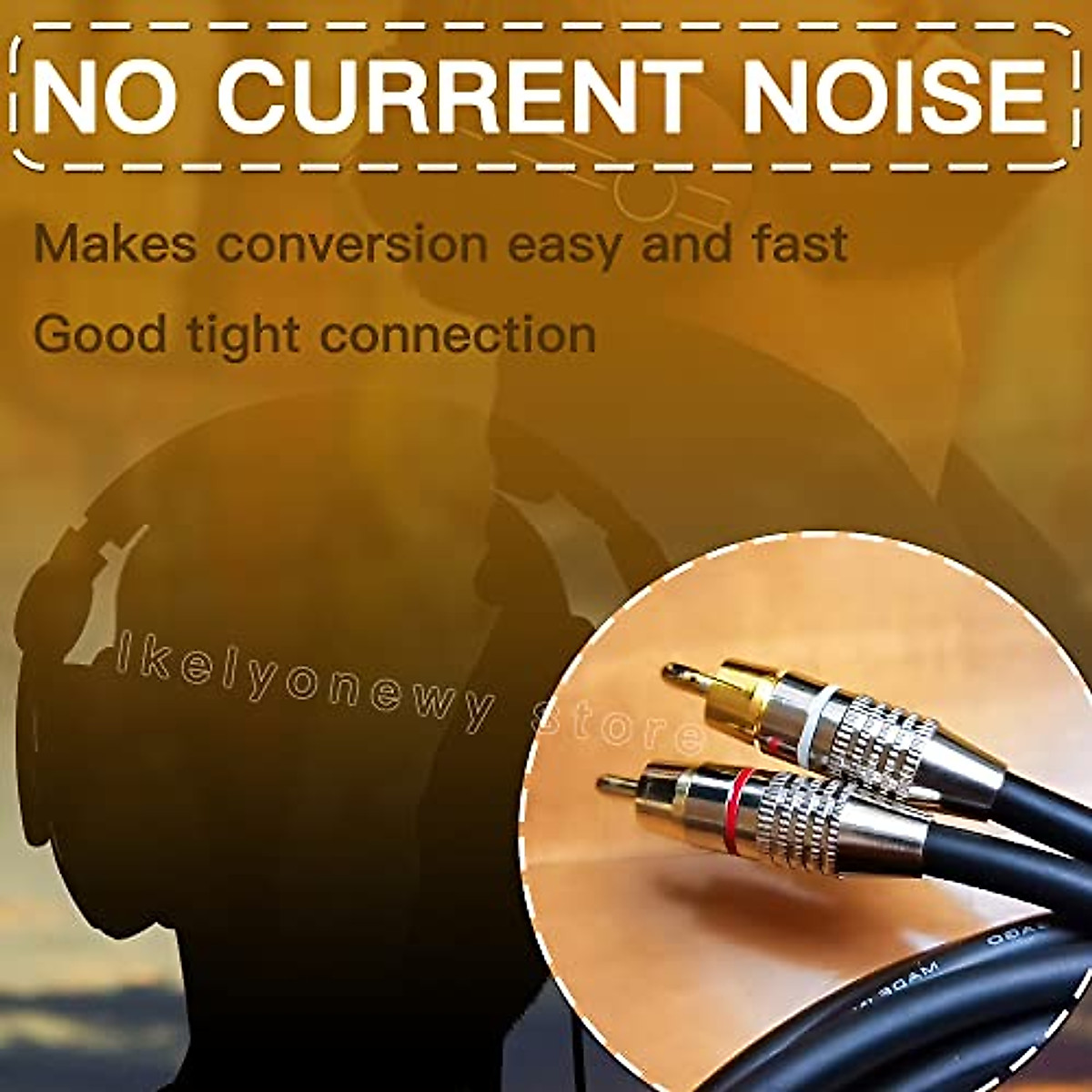 RCA Plug Connectors Coaxial Cable Audio Adapter Gold Plug Male No Solder Connector Solderless Video Cable kit TV CCTV(12-Pack)