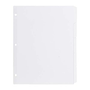 Amazon Basics 8-Tab Paper Binder Dividers, 6 sets, White