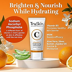 TruSkin Vitamin C Moisturizer Face Cream – Brightening, Anti Aging, Hydrating, Skin Wrinkle Cream – Vitamin B5, Vitamin E, Jojoba Oil, Aloe Vera & Green Tea, 1.7 Fl Oz