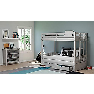 Alaterre Furniture Simplicity Under Window Bookcase, Dove Gray