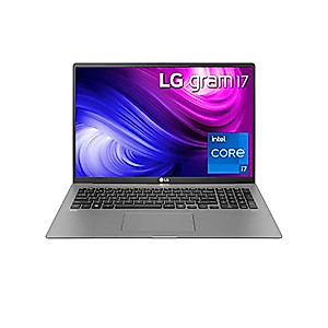 LG 2022 Gram Ultralight Laptop 17" WQXGA IPS LGD Intel Evo 12-Core i7-1260P 16GB LPDDR5 512GB SSD Iris Xe Graphics HDMI WiFi 6E Thunderbolt4 Backlit FPR Full Day Battery Windows 11 Pro w/RE USB