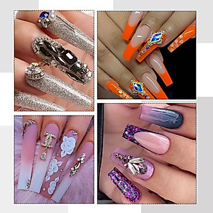 Makartt 2Pcs Straight Nail Tweezers Probe Tips Metal Precision Tweezers for Nail Art Picking Gems Rhinestones Acrylic Gel Stickers Eyelash Extensions Nail Tools