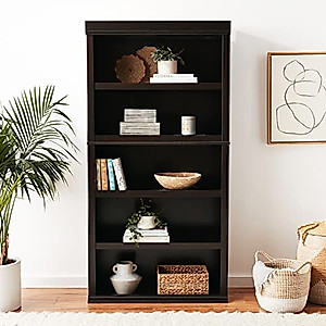 Sauder 5 Shelf Split Bookcase, Jamocha Wood finish