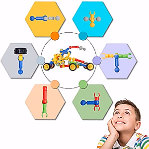 SHUNLAM Building Blocks for Kids, 170 Pcs STEM Toys for Boys and Girls, Safe and Creative Toy for Age 3+, Educational Activities