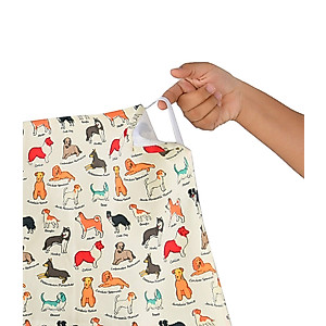 Home-X Dog Illustration Tea Towel for Cooking & Serving, Brightly Colored Print Pattern