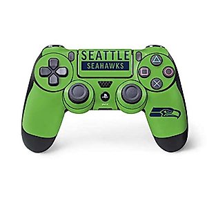 Skinit Decal Gaming Skin Compatible with PS4 Controller - Officially Licensed NFL Seattle Seahawks Green Performance Series Design