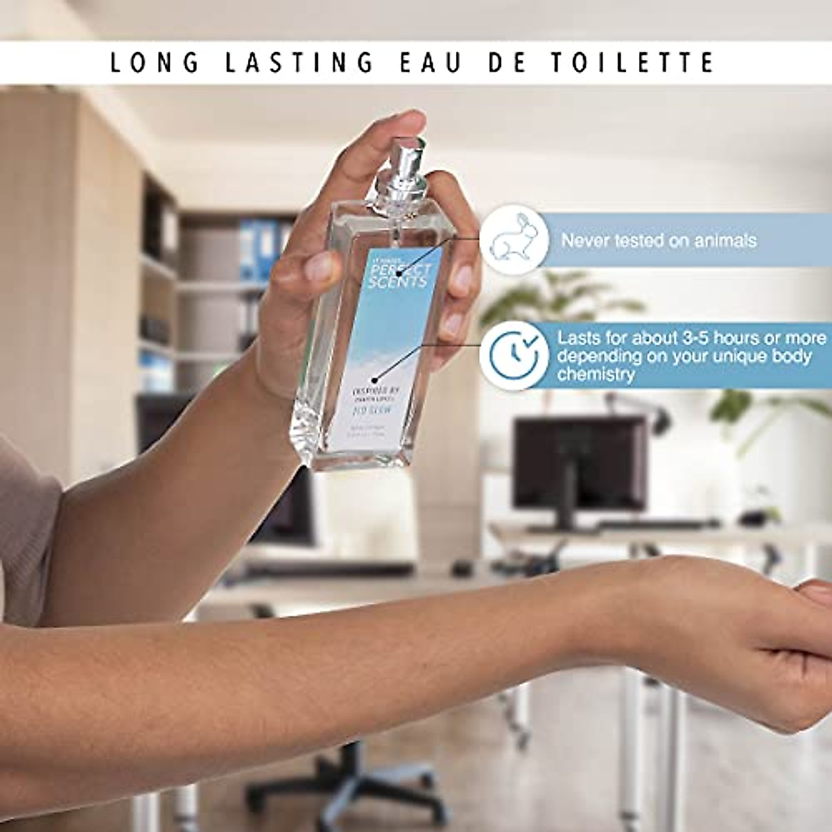 Perfect Scents Fragrances, Inspired by Jennifer Lopez's J Lo Glow, Eau de Toilette, Fragrance for Women, Vegan, Paraben Free, Never Tested on Animals, 2.5 Fluid Ounces