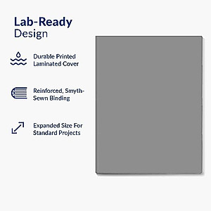 Vela Sciences B7-B Expanded Softcover Lab Notebook, 9.25 x 11.75 in (23.5 x 30 cm), 144 Pages, Permanent Bound, 70lb Heavyweight Paper (1-Pack, Grid)