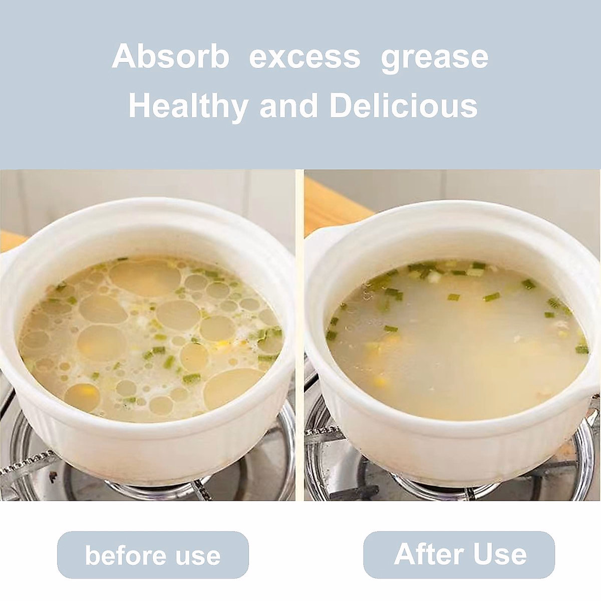 80 Sheets Kitchen Food Oil Absorbing Paper Baking Paper Food Grade Oil Absorbent Paper for Soup,Food Oil Absorbing Pad to Absorb the Excess Oil Grease from Fried Barbecue Foods