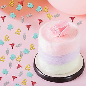 120 Congrats Nurse Confetti, Medical School Grad Party Confetti, Doctor Grad Paper Scatter, Blue Glitter Uniform Table Scatter, Nursing School Graduation Party Decoration