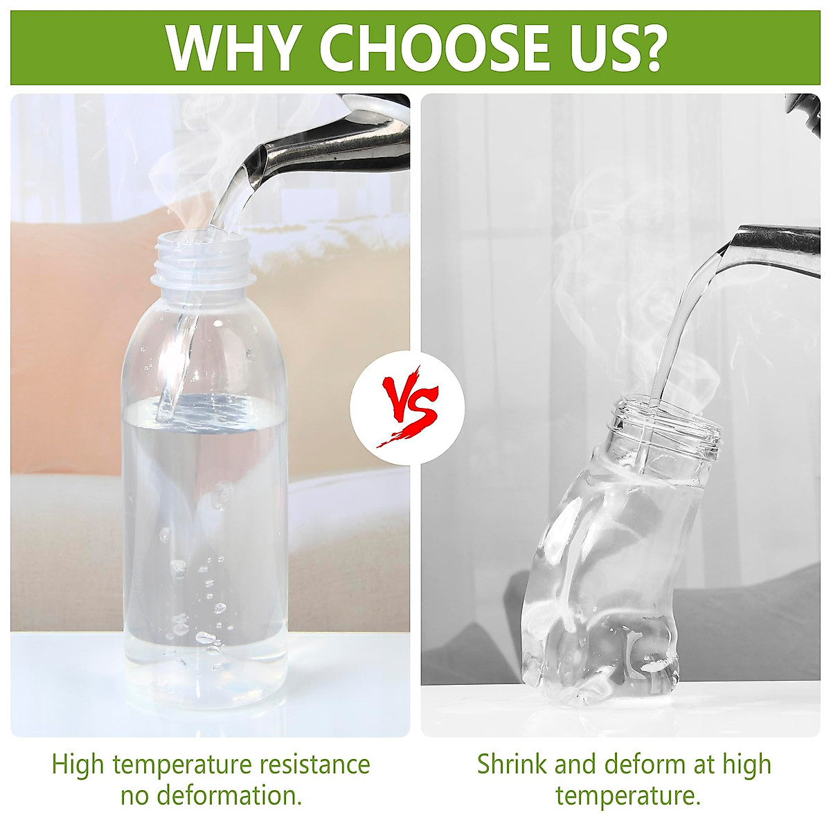 zmybcpack 12 Pack 8oz PP Heat-Resistant Plastic Juice Bottles With Caps-Plastic Smoothie Bottles-Reusable Bulk Beverage Containers with Lids For Juice, Beverage(Dishwasher Safe)