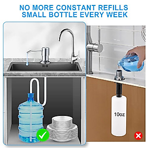 Soap Dispenser Conversion Extension Tube Kit with Check Valve, 47" Under Counter Soap Dispenser Hose for Kitchen Sink, Fit Most Soap Containers, Powerful Suction, Never Fill The Little Bottle Again