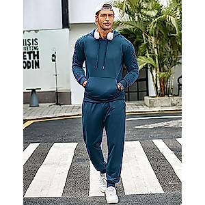 COOFANDY Men's 2 Piece Tracksuit Hoodie Sweatsuit Sets Casual Jogging Athletic Suits