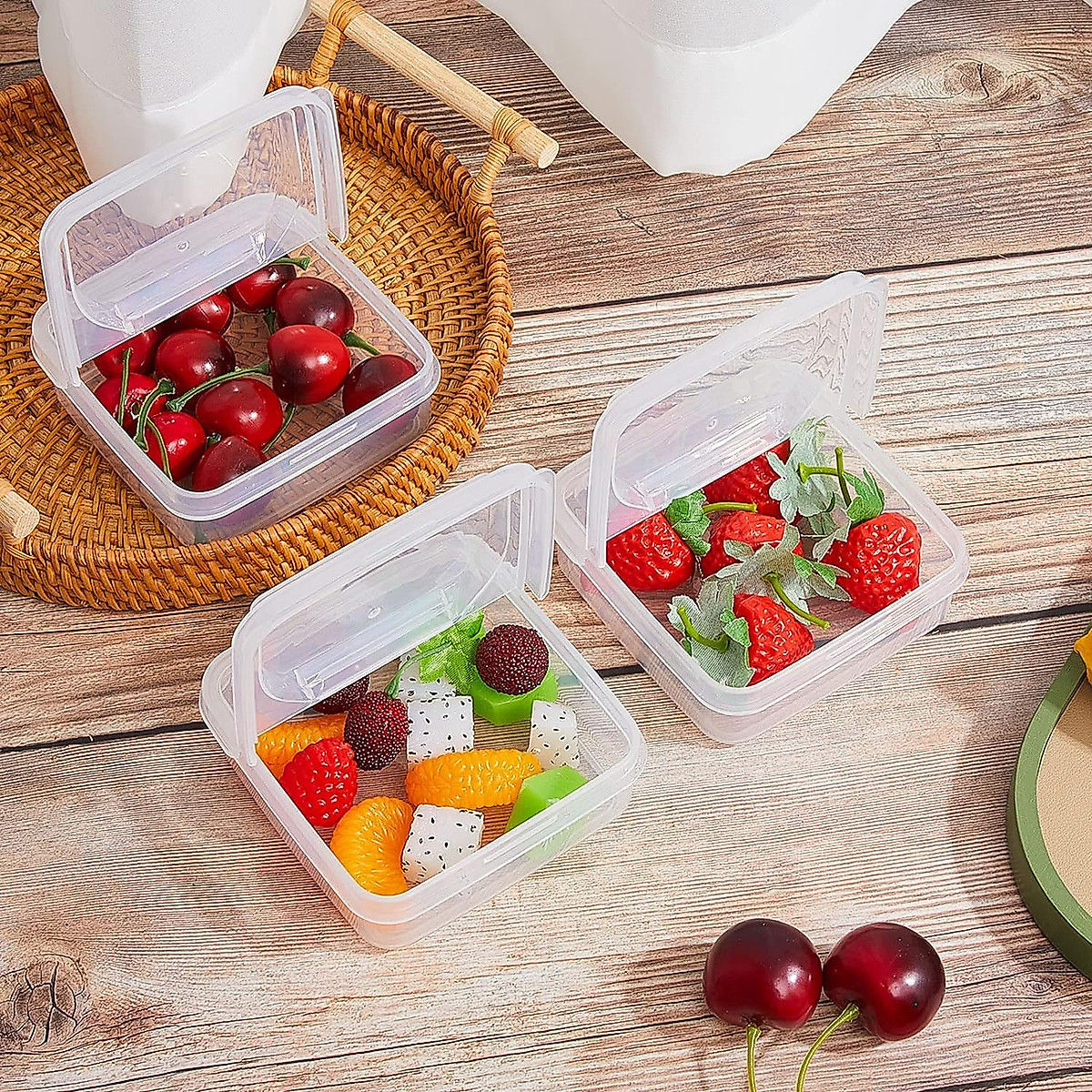 Elvaesther Cheese Container for Refrigerator, 2pcs Food Storage Cheese Box, Flip-top Butter Block Cheese Slice Storage Box, Fruit Vegetable Fresh-Keeping Organizer Containers with Lid Transparent