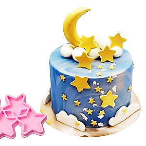 Cloud Lollipop Chocolate Birthday Mold, Star Fondant Silicone Mold for Cake Decoration Cupcake Topper Sugar Craft Gum Paste Cookie Dessert Ice Cube Clay Resin