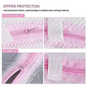 Mesh Laundry Bag For Washing Lingerie And Delicate Garments Women Wash Bag Washing Machine Bag Protect Blouse Hosiery Stocking Underwear Bra Etc With Premium Zipper (Fine Mesh 50x60cm)