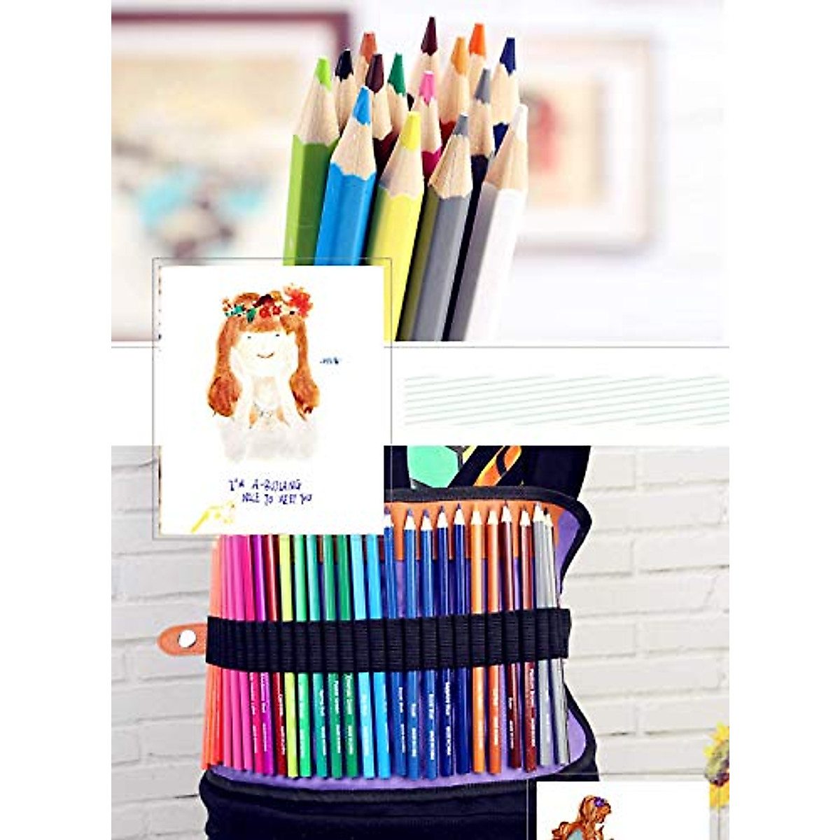ARZASGO 36 Colored Pencils Set, Artist Coloring Pencils for Adult Coloring Books, Artist Sketch, Premier Drawing Pencils with Canvas Roll-up Pouch Bag and Pencil Sharpener