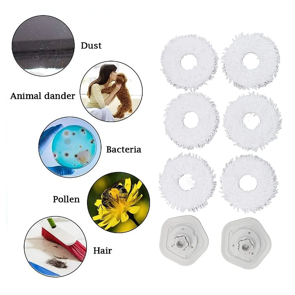 TOPINCN Mop Cloths for Dreame Bot W10 W10 Pro Vacuum Cleaner, Replacement Parts Pads Mop Pads Replacement with Holder