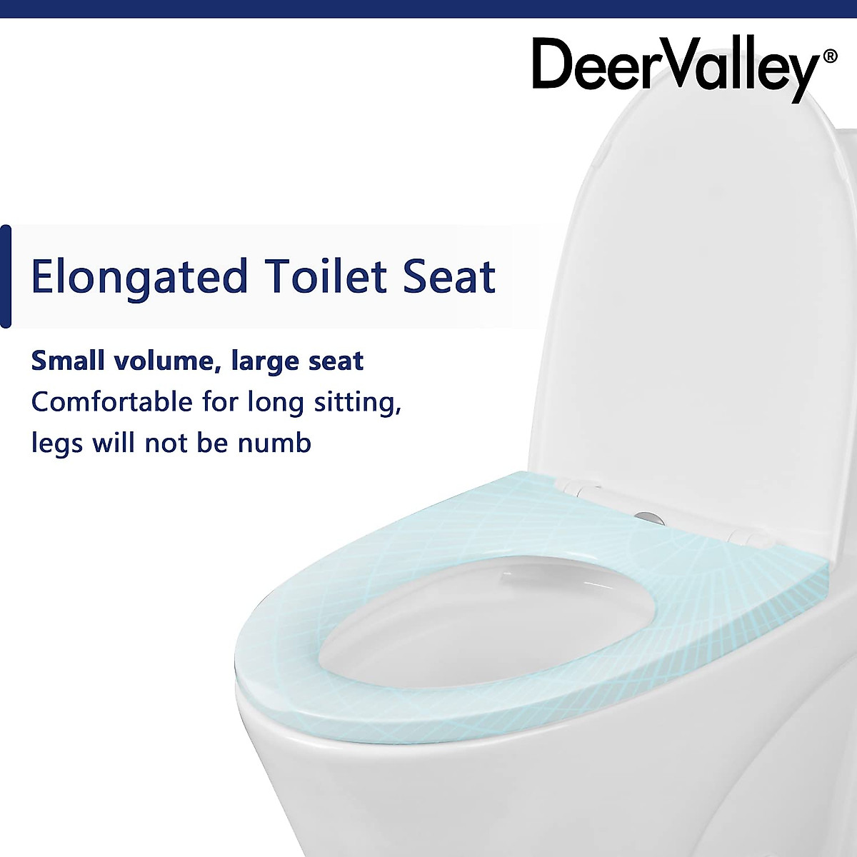 DeerValley Elongated One Piece Toilet with Comfortable Chair Seat Height 17", Dual Power Flush Toilet 1.1/1.6 GPF and 12'' Rough-In Toilet Bowl DV-1F52102