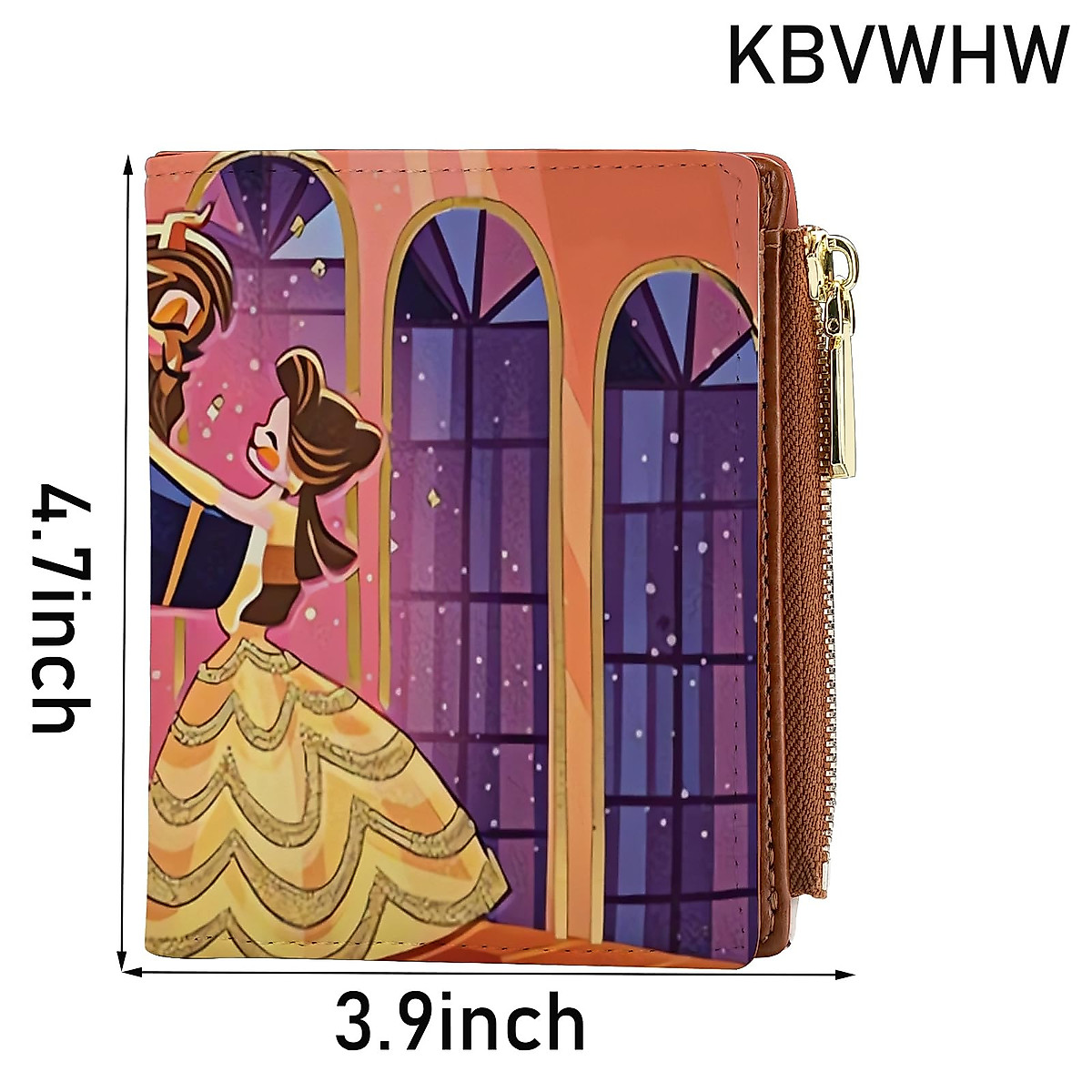 KBVWHW Cartoon Animation Faux Leather Wallet |Beauty and The Beast Wallet | TV Movie Lover Gifts Birthday Graduation Inspirational Gifts for Daughter Girls (beauty 2)
