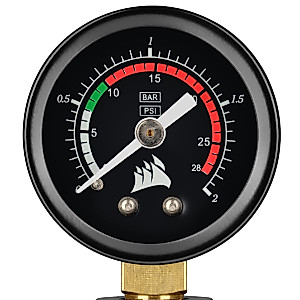 Corsair Hydro X Series XT Pressure Leak Tester Tool Kit (Quick and Safe, Hand-Operated Air Pump Included, Precise Pressure Readings, 20cm Connection Hose System) Black