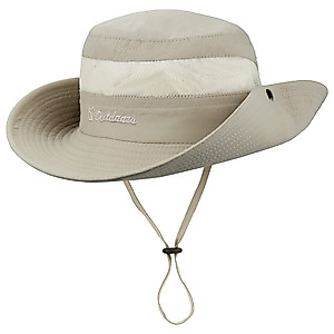 Outdoor Sun Hat Bucket Hats for Women Sun Protection Mesh Quick-Dry Cap UPF 50+ (Adjustable Size) Beige