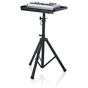 Gator Frameworks Heavy Duty Deluxe Adjustable Multi-Media Gear Stand Featuring 100x100 Vesa Mounting Brackets | Ideal for Laptops and more; Min/Max Height - 36"/48" (GFW-UTL-MEDIATRAY2)