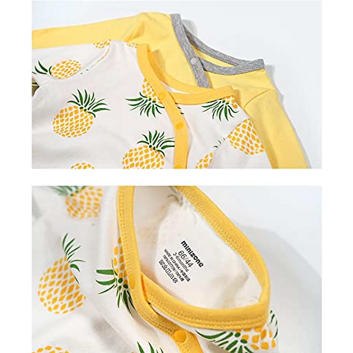 Teach Leanbh Baby Boys Girls 2 Pack Footless Pajamas Cotton Long Sleeve Stripes Printing Side Snap Romper Jumpsuit 3-24 Months (12-18 Months, Navy/Star)