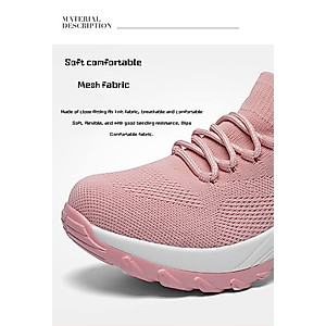 pearlzone Women's Running Shoes Breathable Air Cushion Sneakers Elastic Tennis Sneakers,Comfortable Shape Shoes for Jogging Work Running (red,7.5)