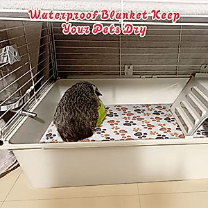 YUEPET Waterproof Guinea Pig Blankets Washable 3 Pack Small Animal Fleece Cage Liners Pet Soft Sleep Mat Pad Cover Warm Flannel Throw for Hamster Guinea Pig Rabbit Chinchilla Hedgehog Ferret 23"×16"