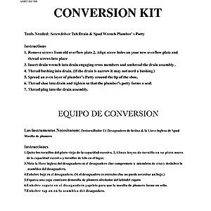 Uni-Green Bathtub Drain Conversion Kit, Lift & Turn Tub Drain Kit, All Brass Construction, Matte Black