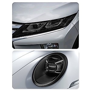 12 X 48inch Car Light Tint Film, Cuttable&Stretchability Car Headlight Taillight Fog Light Vivid Vinyl Wrap Protector,Non-Marking Self-Adhesive Decals Car Decor (Matte Black)