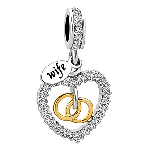 Chili Jewelry Heart Love Rings Charm for Wife Compatible With Pandora Charms Bracelets