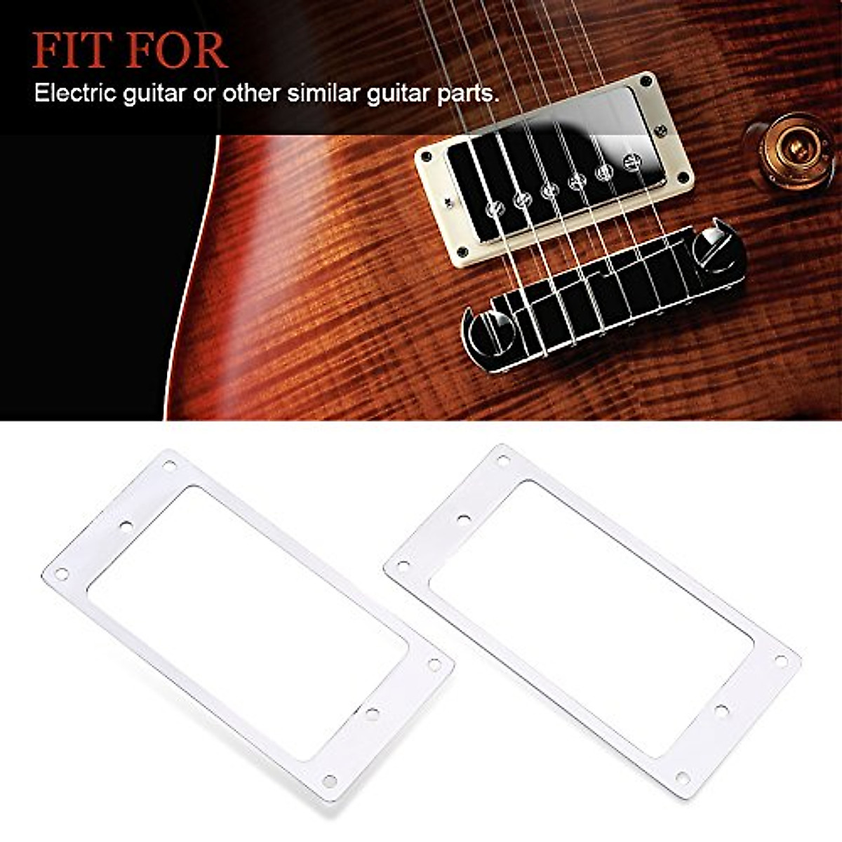2Pcs Pickup Frame Mounting Rings Metal Humbucker Pickup Ring Electric Guitars Replacement Parts(Silver)