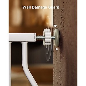 Ciays 29.5” to 57.1” Baby Gate for Stairs Doorways and House, 30” Height Extra Wide Auto-Close Safety Dog Gate for Pets with Secure Alarm, Pressure Mounted, White